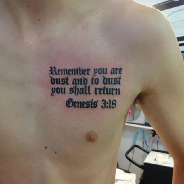 Bible Verse Chest Tattoos