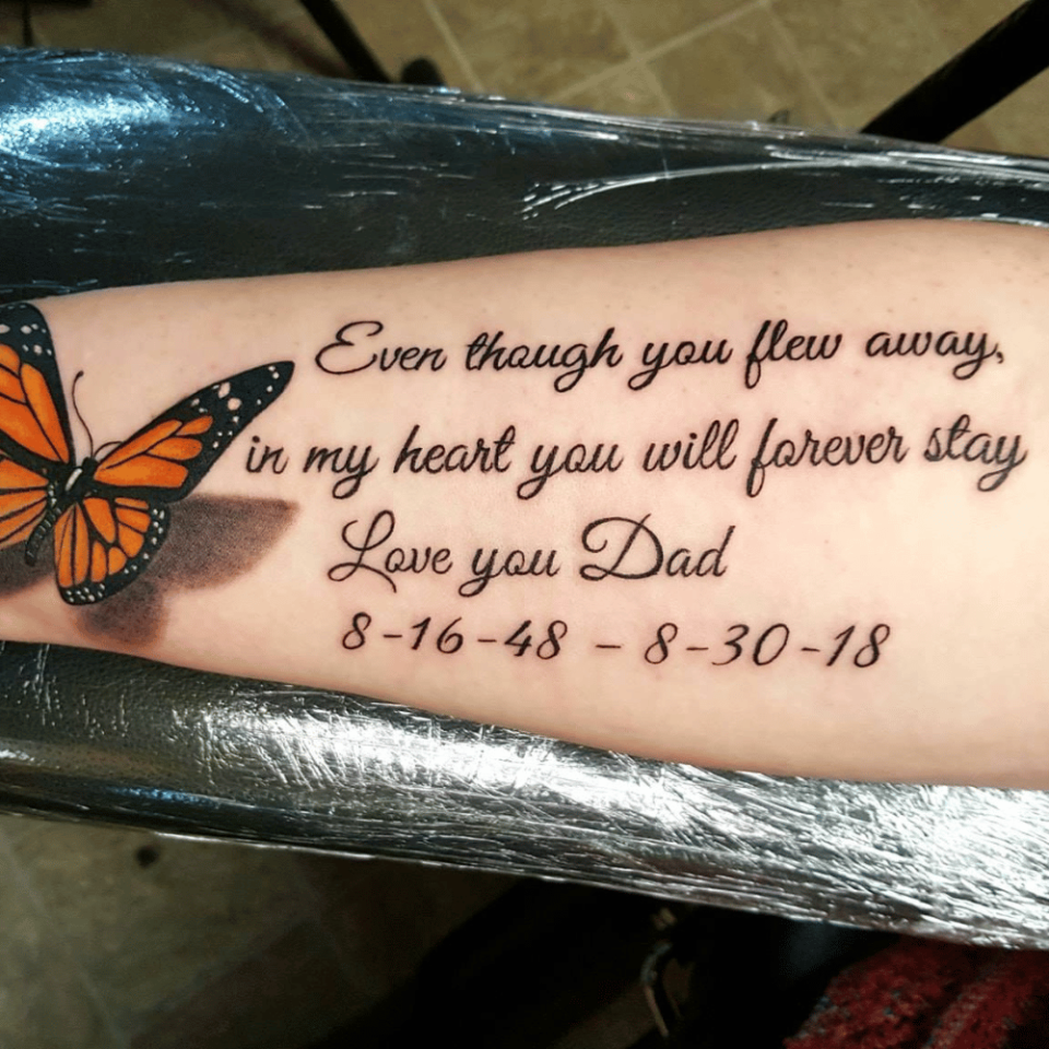 In Loving Memory Butterfly Tattoos