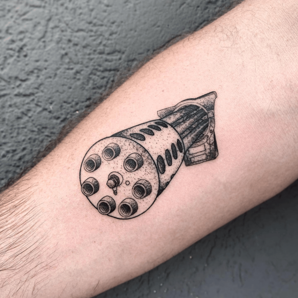 Machine Gun Belt Tattoo