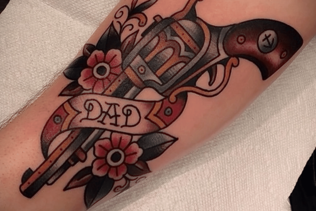 Gun Tattoo Design For Men