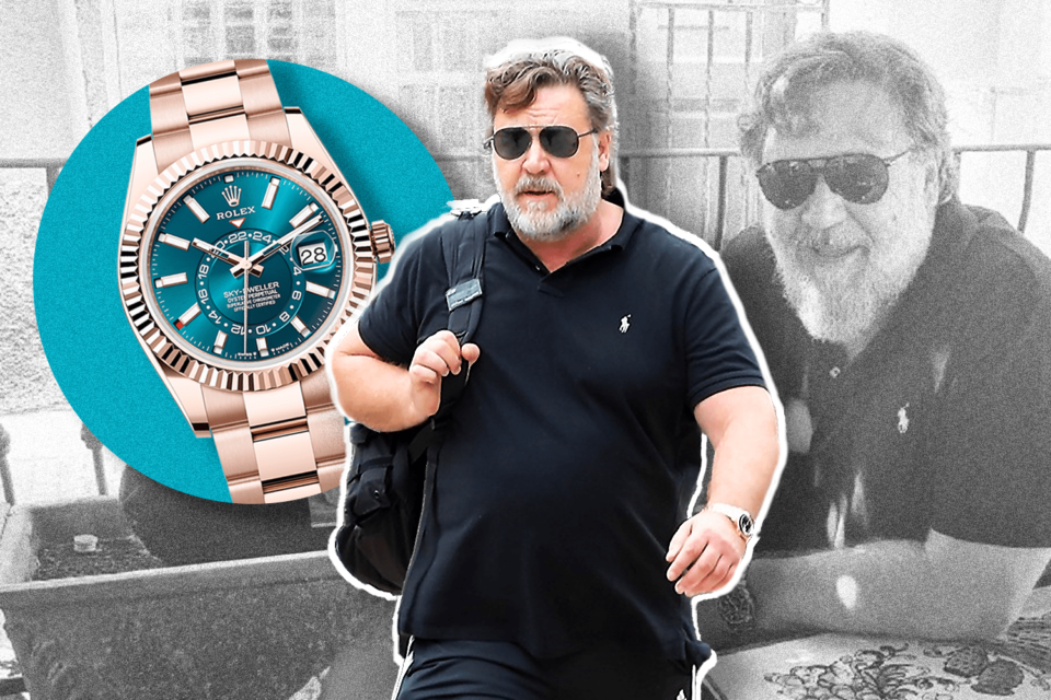 Russell Crowe Seen Sporting New Rolex Sky-Dweller During Sicilian Getaway"