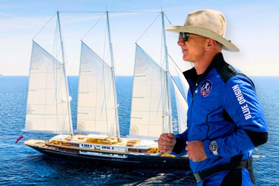 Jeff Bezos' $800 Million 'Pirate Ship' Superyacht Leaves American ...